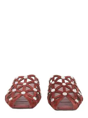 Ash Studded Cage Slide Sandals - Brown