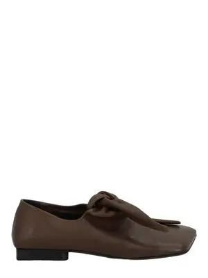 UMA WANG Leather Flat With Bow Detail - Grey