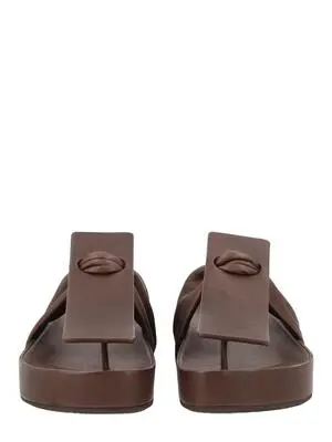 UMA WANG Leather Thong Sandals - Brown