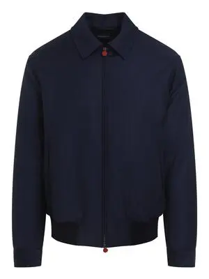 Kiton Premium Wool Blend Bomber Jacket - Blue