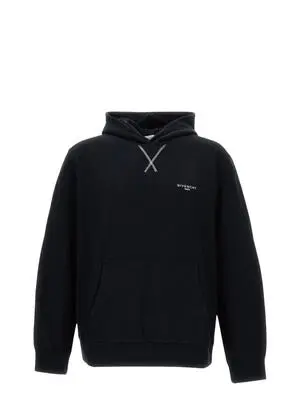 Givenchy Logo Print Cotton Hoodie - Nero
