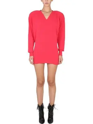 Philosophy Di Lorenzo Serafini Mini Dress In Wool And Cashmere - Fuchsia