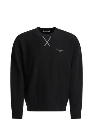 Givenchy Essential Sweatshirt With Contrast Stitching - Black