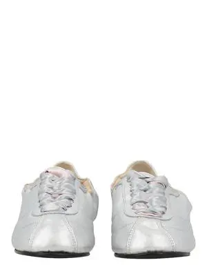 Repetto Metallic Leather Lace-up Sneakers - Silver