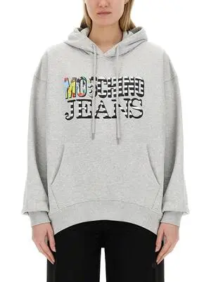 Moschino Oversized Logo Hoodie - Grey