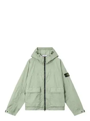 Stone Island Stone Island Hooded Jacket With Adjustable Features And Badge Detail Green