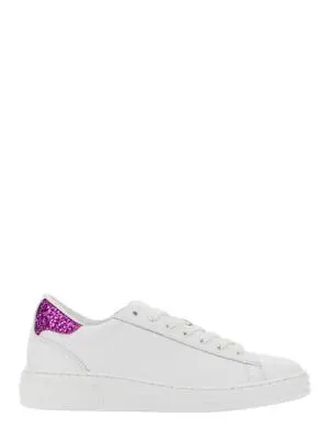 MSGM Logo Printed Low-top Sneakers - Fuchsia