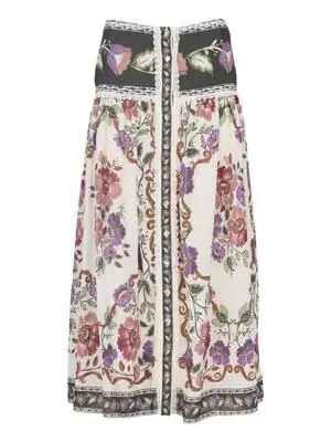 Farm Rio Floral Print Mini Skirt - Multicolor