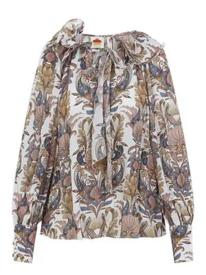 Farm Rio FARM RIO "Delicate Flowers Stripes" Printed Blouse Multicolour