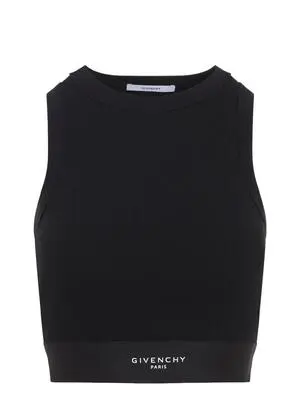 Givenchy Ribbed Cropped Knit Top - Black