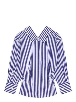Givenchy Long-sleeved Striped Cotton Poplin Shirt - Blu