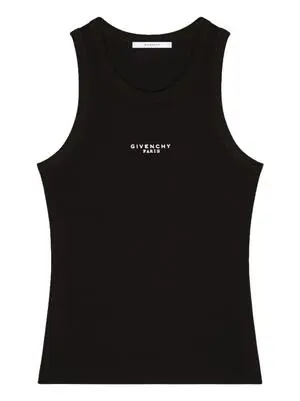 Givenchy Ribbed Logo Crewneck Tank Top - Nero