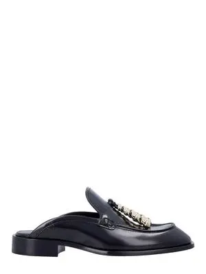 Loewe The Edge Loafer With Metal Chain Detailing - Black