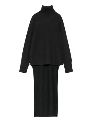 Givenchy Wool And Cashmere Turtleneck With Drawstring Detail - Grey
