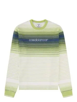 Casablanca Striped Crewneck Sweatshirt With Logo Detail - Multicolour