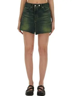 Our Legacy Malibu Sand Wash Denim Skirt - Green