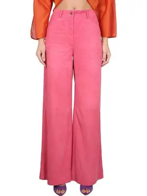Alberta Ferretti High-waisted Wide-leg Trousers - Fuchsia