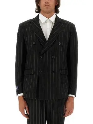 FAMILY FIRST FAMILY FIRST Pinstripe Double-breasted Blazer