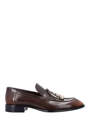Loewe Luxe Edge Loafer With Gold-finish Embellishments - Brown