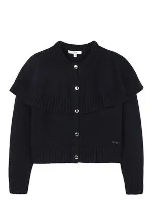 Chloé Mock-neck Logo-patch Sweatshirt - Blue