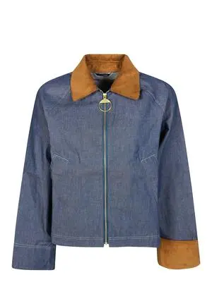 Barbour Denim Jacket With Corduroy Accents - Blu