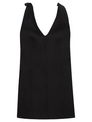 MSGM V-neck Sleeveless Mini Dress - Black
