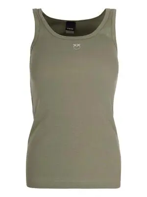Pinko Ribbed Tank Top - Verde.. Vertiver