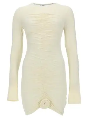 LA REVECHE Ruched Mini Dress - Ivory