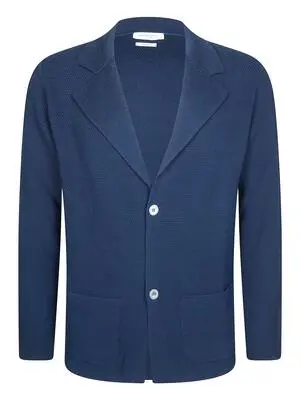 DANIELE FIESOLI Textured Knit Blazer Cardigan - Blu