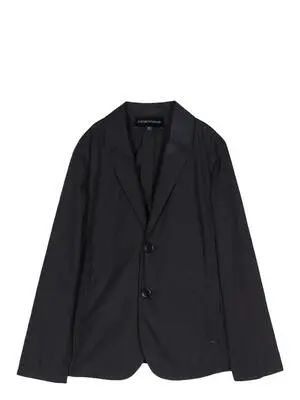 Emporio Armani Single Breasted Cotton Blazer - Blue