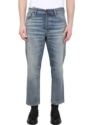 PT TORINO Whiskering Effect Straight Leg Jeans - Blue