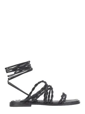 STUART WEITZMAN Mini Calypso Flat Sandals With Slave Laces - Black