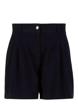 Barbour Classic Cotton Pleated Mini Shorts - Navy