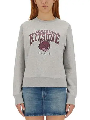 Maison Kitsuné Regular Fit Campus Sweatshirt - Grey