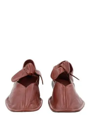 Hereu Llasada Lambskin Ballet Flats With Bow Detailing - Brown