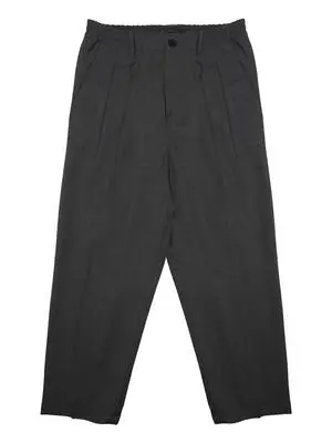 LOW BRAND Pleated Wool Blend Trousers - Grey