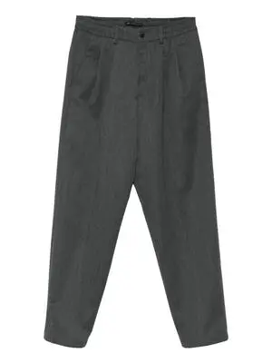 LOW BRAND Pleated Wool-blend Trousers - Grey