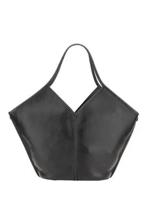 Hereu Distressed Leather Mini Handbag - Black