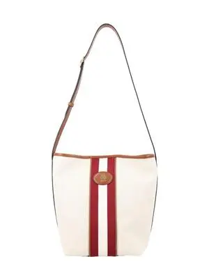 Bally BALLY Canvas And Leather Trim Shoulder Bag Ivory