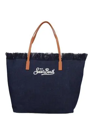 MC2 SAINT BARTH MC2 Saint Barth Denim Fringe Tote Bag