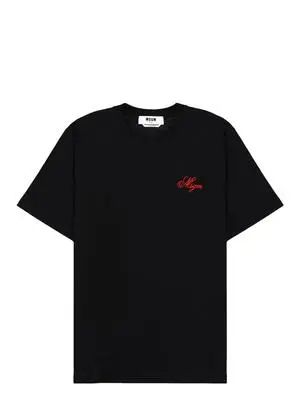 MSGM Cotton Graphic T-shirt - Black
