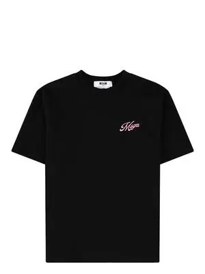 MSGM MSGM Cotton T-shirt With Graphic Print Black