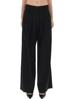 PT TORINO High-rise Pleated Wide-leg Trousers - Black