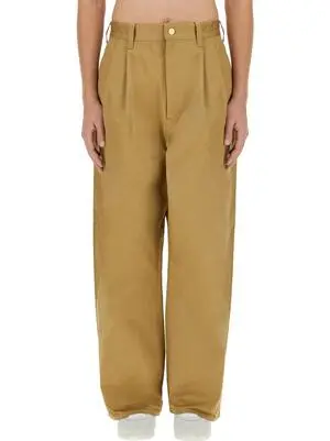 Junya Watanabe Cotton Twill Pleated Trousers - Beige