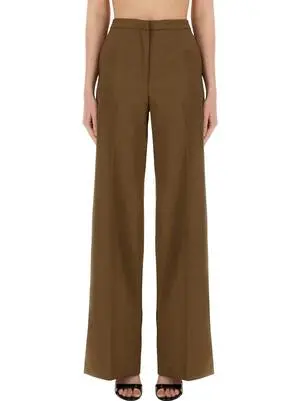 PT TORINO Wide-leg Wool-blend Trousers - Brown