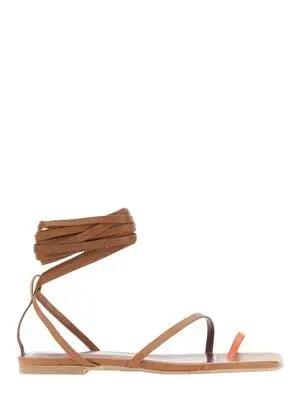 Staud STAUD Nicola Leather Gladiator Sandals Buff