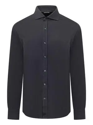 Brunello Cucinelli Brunello Cucinelli Long Sleeve Cotton Shirt Navy