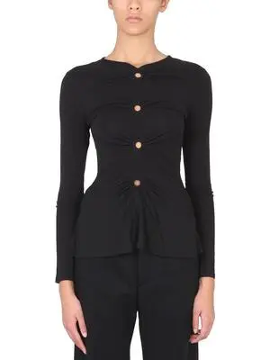 Proenza Schouler White Label Matte Crepe Top With Cut-out Detail - Black