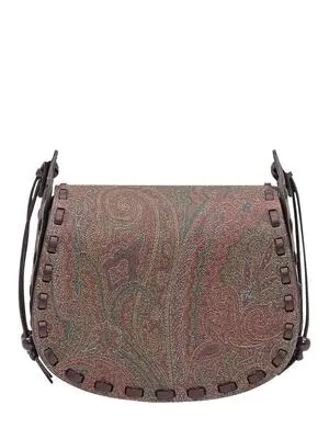 Etro Mini Crossbody Bag With Paisley Pattern - Marrone