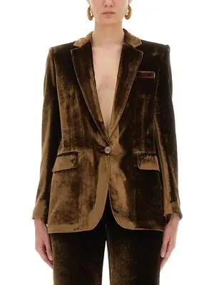 Etro Velvet Blazer - Brown
